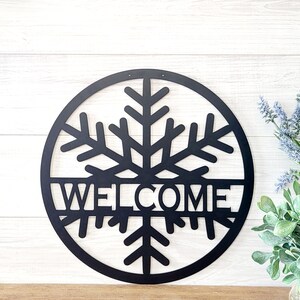 Snowflake Welcome Sign | Personalized Winter Door Hanger | Family Name ...