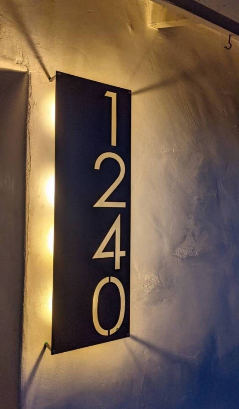 Modern Address Plaque Metal Address Sign Vertical Address Sign | Etsy