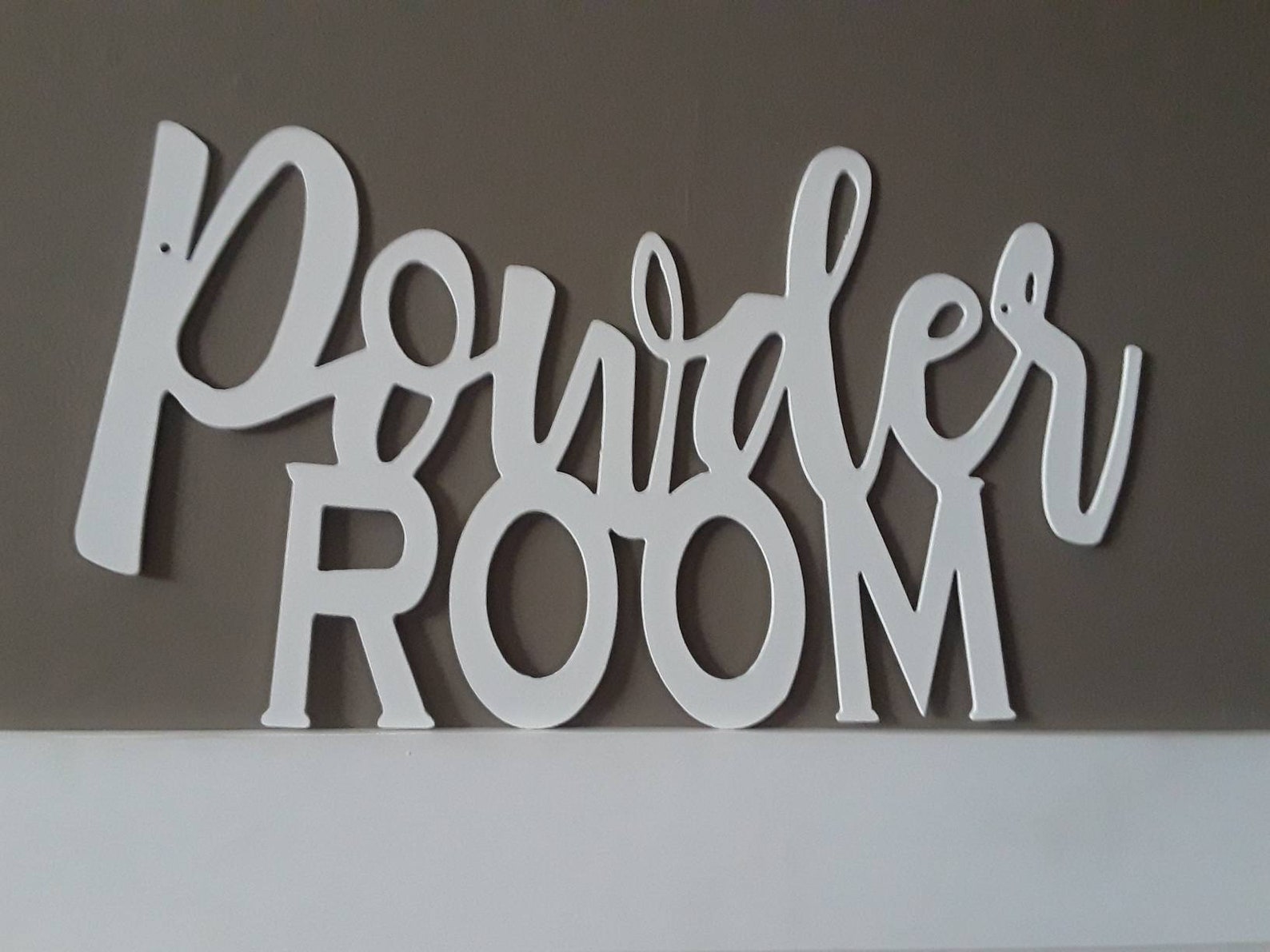 Powder Room Sign Metal Powder Room Sign Bathroom Decor | Etsy