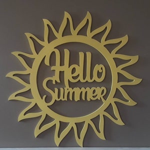 Hello Summer Sun Wreath | Hello Summer Sign | Sun Door Hanger | Summer ...