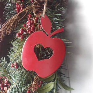 Apple Tree Ornament School Teacher Christmas Gift Heart Apple - Etsy