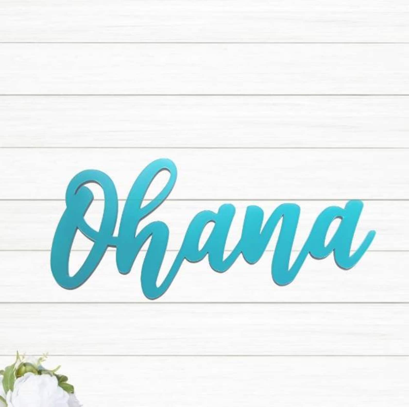 Ohana Sign Metal Ohana Sign Cursive Ohana Sign Hawaii - Etsy