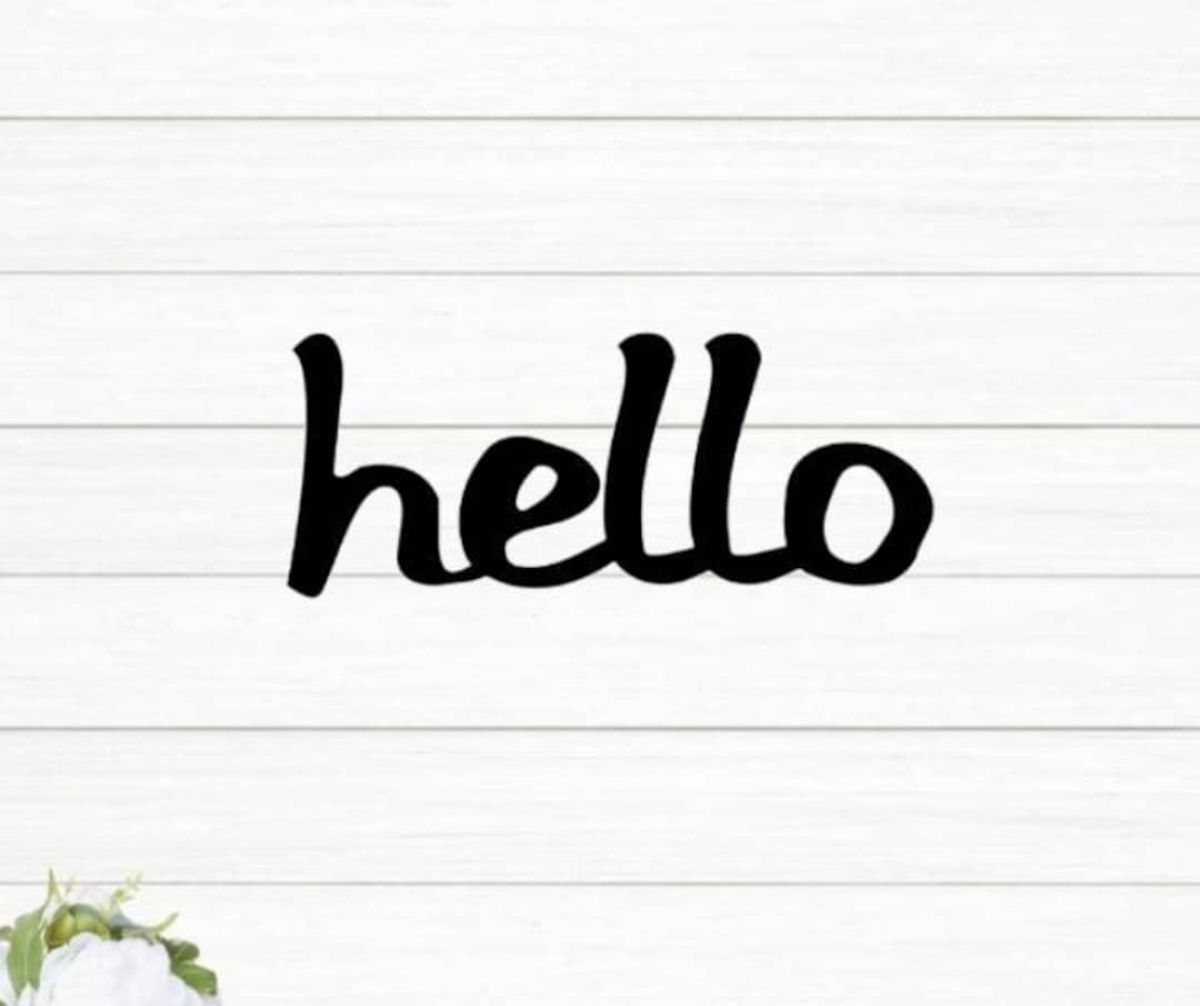 Hello Metal Sign | Hello Entryway Sign | Hello Cursive Metal Word ...