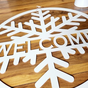 Snowflake Welcome Sign | Personalized Winter Door Hanger | Family Name ...