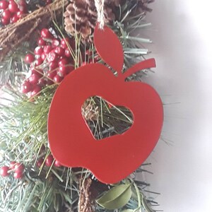 Apple Tree Ornament School Teacher Christmas Gift Heart Apple - Etsy