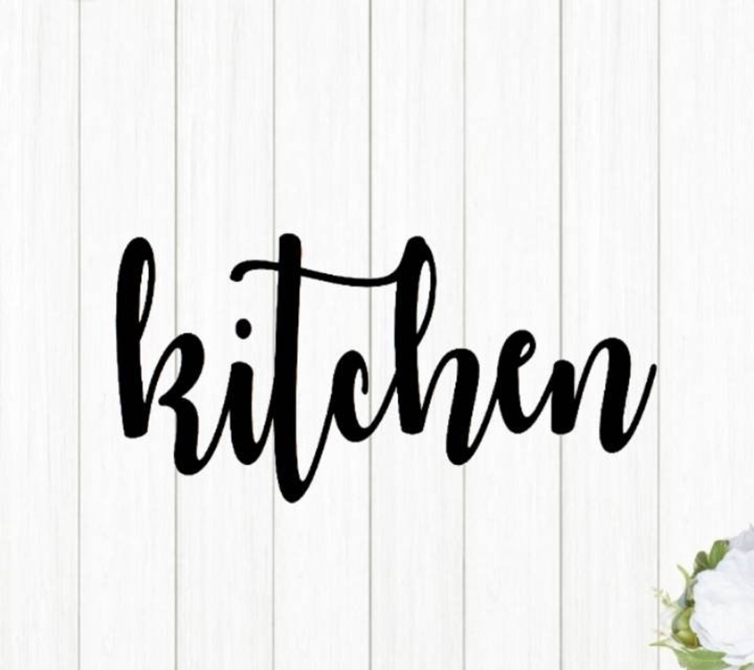 Kitchen Sign Kitchen Cursive Word Sign Farmhouse Style Home Decor Wood ...