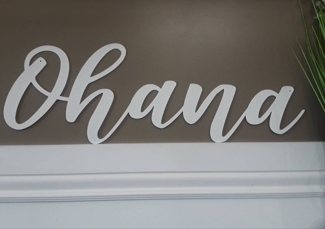 Ohana Sign Metal Ohana Sign Cursive Ohana Sign Hawaii - Etsy