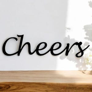 Cheers Sign | Metal Cheers Sign | Script Cheers Sign | Script Font Bar ...