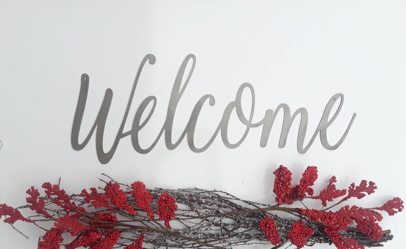 Welcome Sign Metal Welcome Sign Custom Metal Wall Decor - Etsy