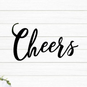 Cheers Sign | Metal Cheers Sign | Script Cheers Sign | Script Font Bar ...