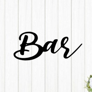 Bar Sign Cursive Bar Sign Metal Cursive Bar Sign Bar | Etsy