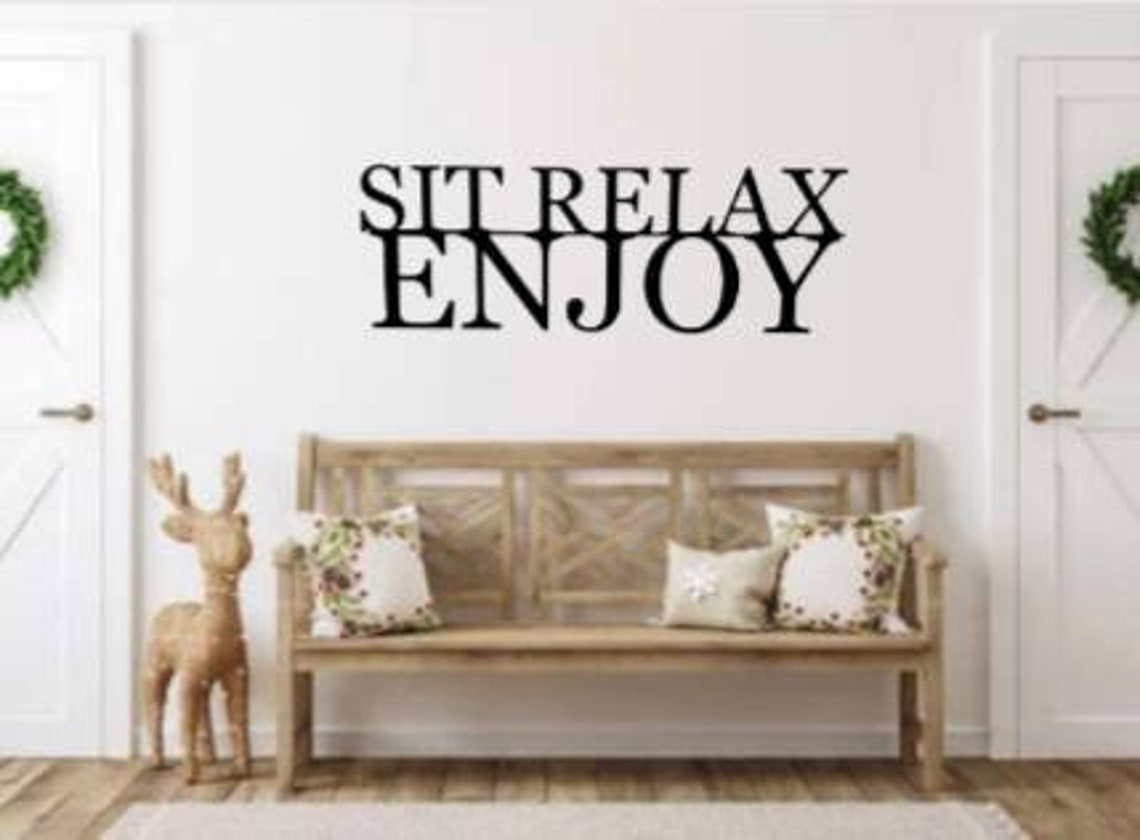 Sit Relax Enjoy Outdoor Metal Wall Art | Outdoor Wall Decor | Pool ...