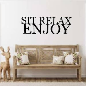 Sit Relax Enjoy Outdoor Metal Wall Art | Outdoor Wall Decor | Pool ...