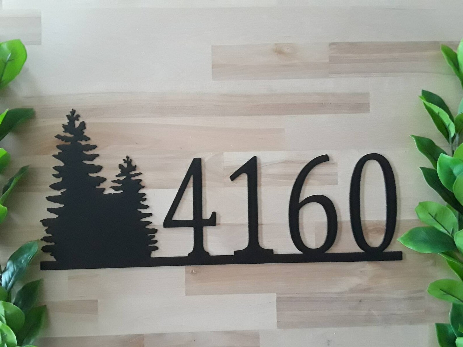 Rustic Address Sign Pine Tree Sign House Numbers Metal | Etsy
