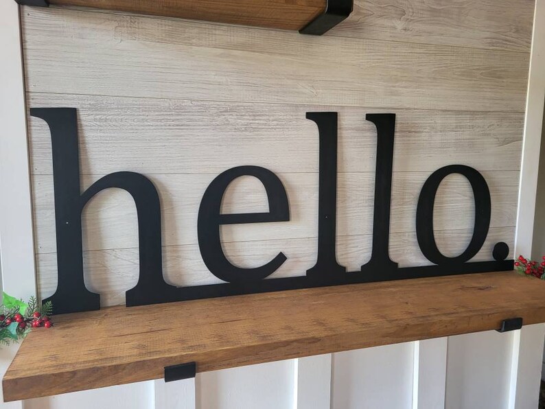 Hello Metal Sign Hello Entryway Sign Hello Metal Word - Etsy