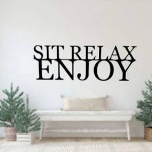 Sit Relax Enjoy Outdoor Metal Wall Art | Outdoor Wall Decor | Pool ...
