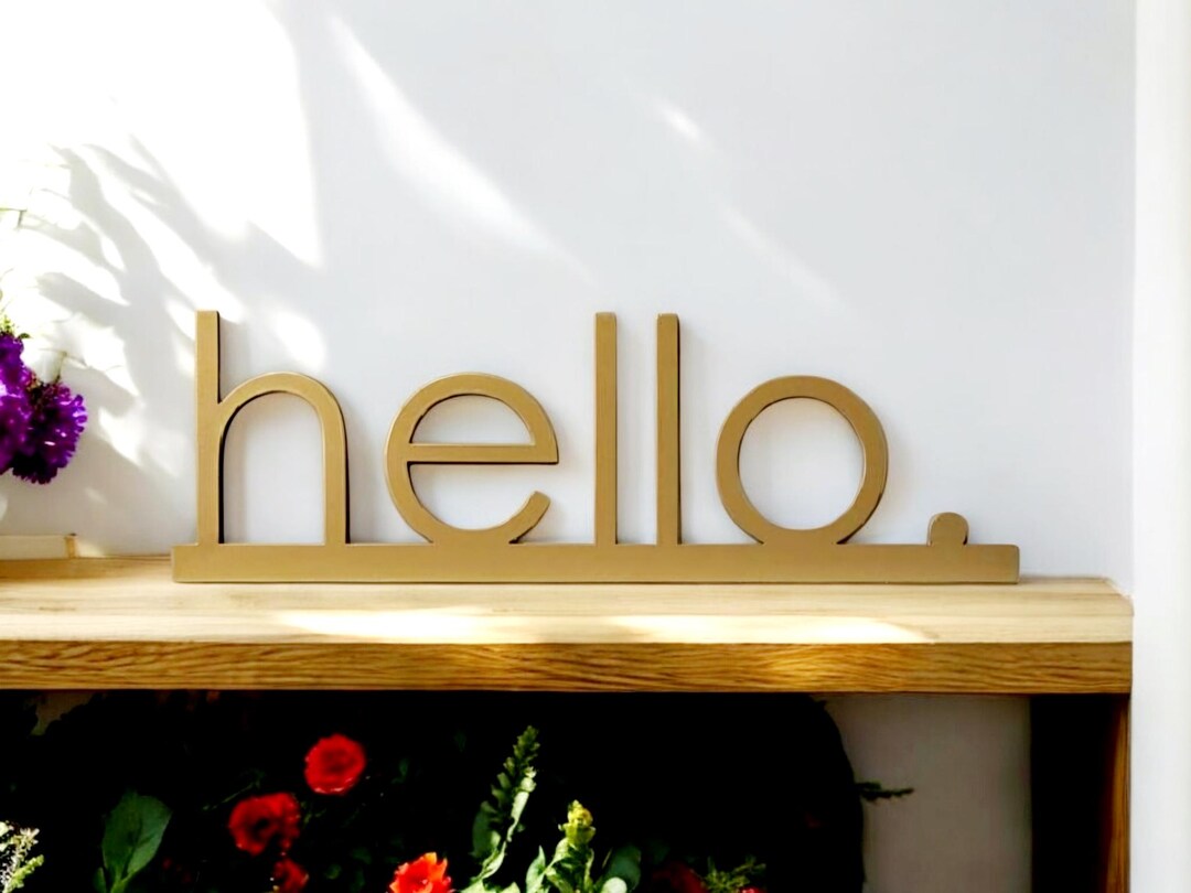 Hello Metal Sign | Hello Entryway Sign | Hello Metal Word | Front Door ...