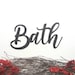Bath Sign | Cursive Bathroom Sign | Metal Bath Sign | Cursive Word Sign ...