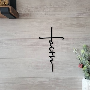 Metal Faith Cross Sign Cross Wall Sign Baptism Gift First Communion ...