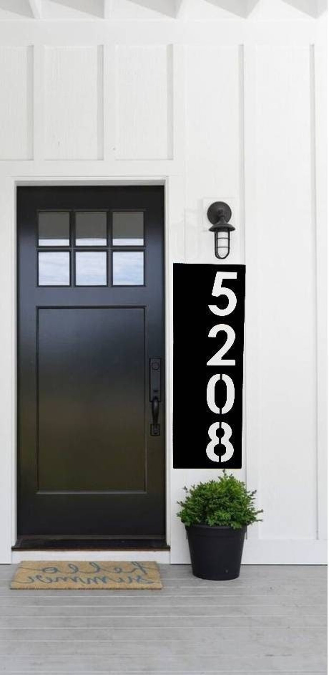 Large Number Address Plaque Metal Address Sign Vertical Address Sign ...
