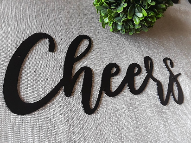 Cheers Sign Metal Cheers Sign Script Cheers Sign Script - Etsy