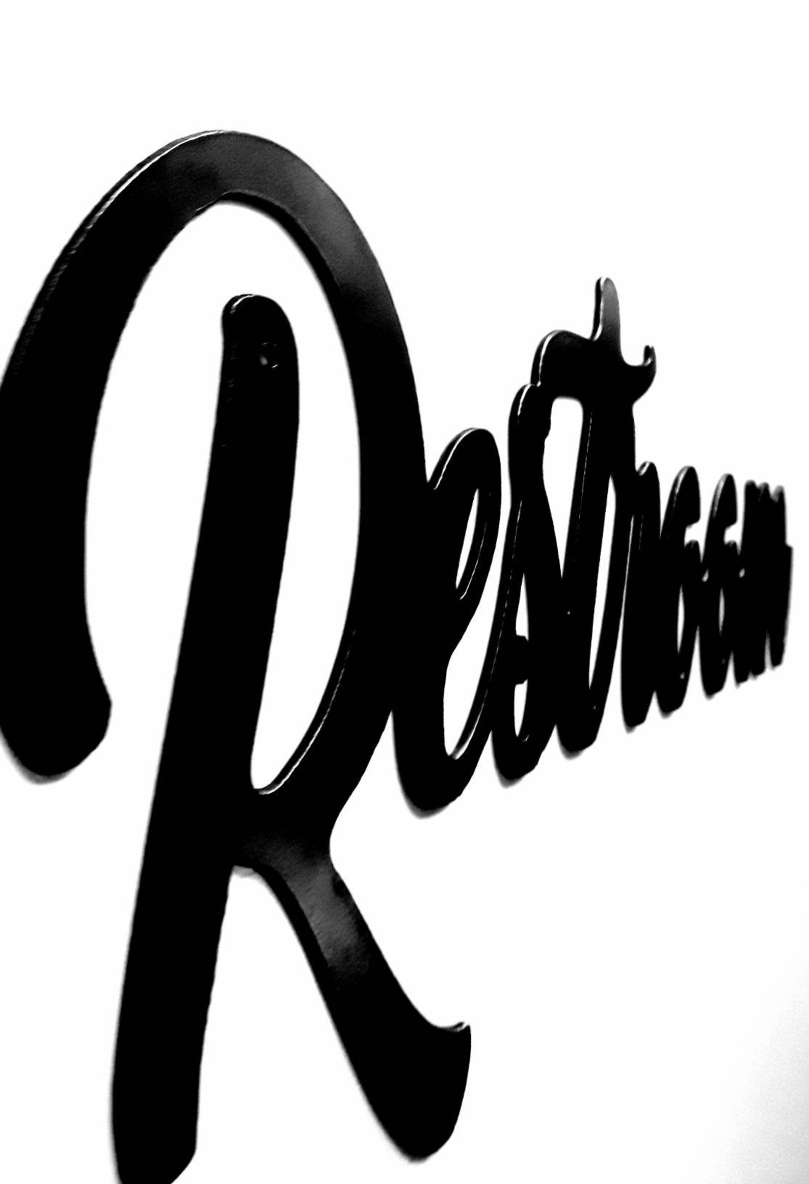 Restroom Sign Metal Restroom Sign Cursive Restroom Sign - Etsy