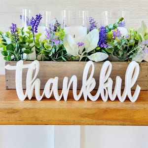 Freestanding Thankful Farmhouse Thankful Sign Thick Thankful Sign ...