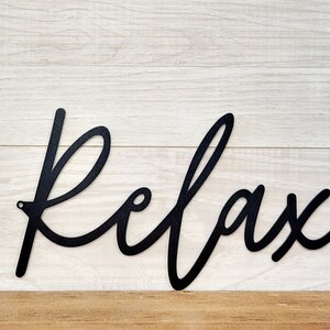 Relax Bath Signs | Metal Relax Bathroom Sign | Cursive Words | Restroom ...