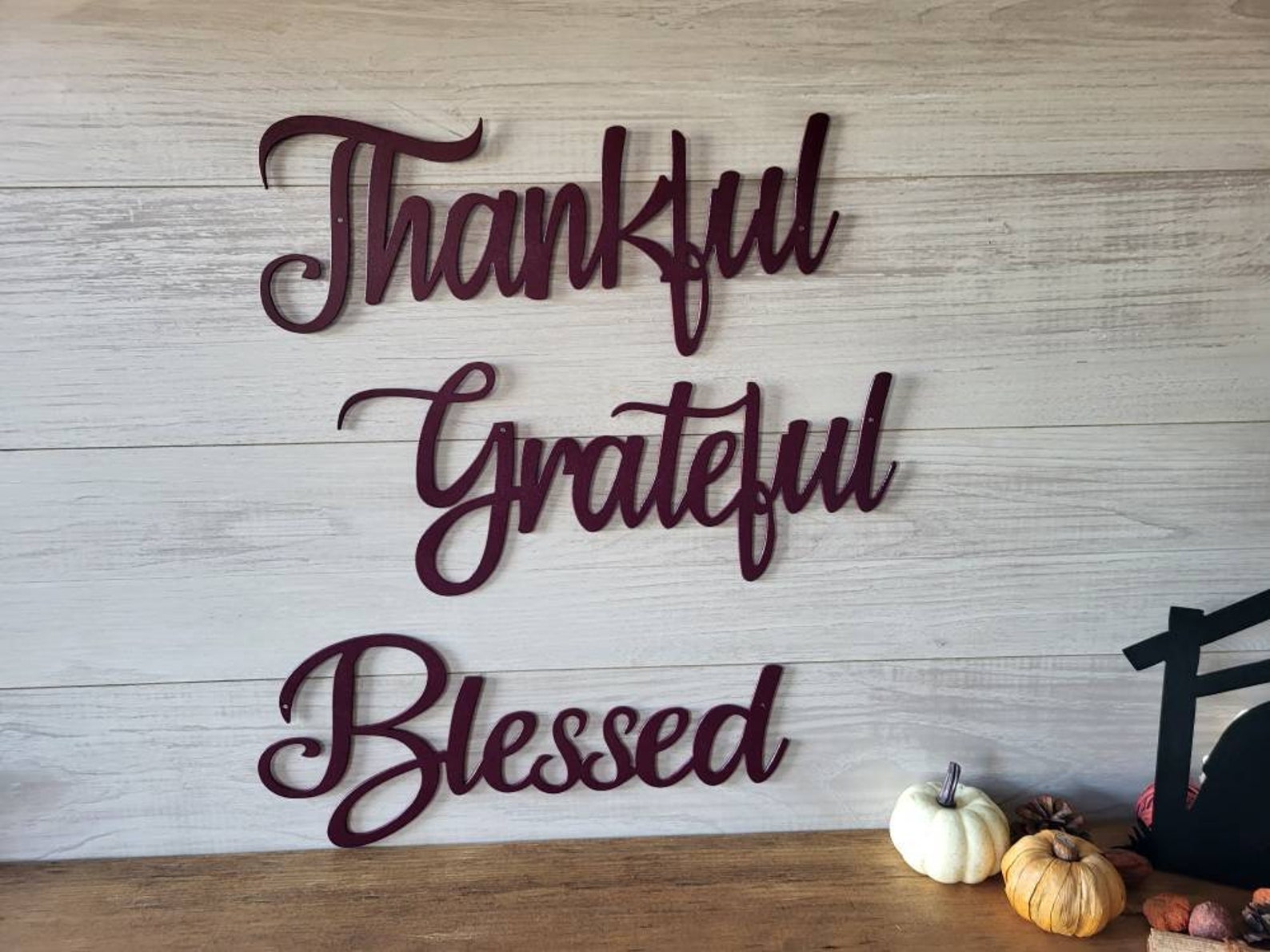 Thankful Grateful Blessed Signs Metal Thankful Sign - Etsy