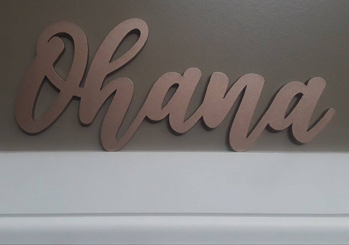 Ohana Sign Metal Ohana Sign Cursive Ohana Sign Hawaii - Etsy
