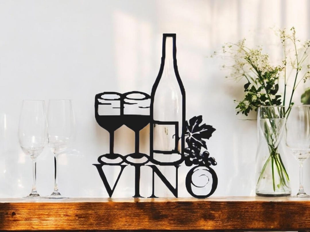 Wine Sign | Metal Wine Glass Sign | Wine Bottle Sign | Kitchen Decor ...