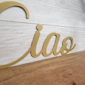 Ciao Sign | Ciao Entryway Sign | Hello Cursive Metal Word Weatherproof ...