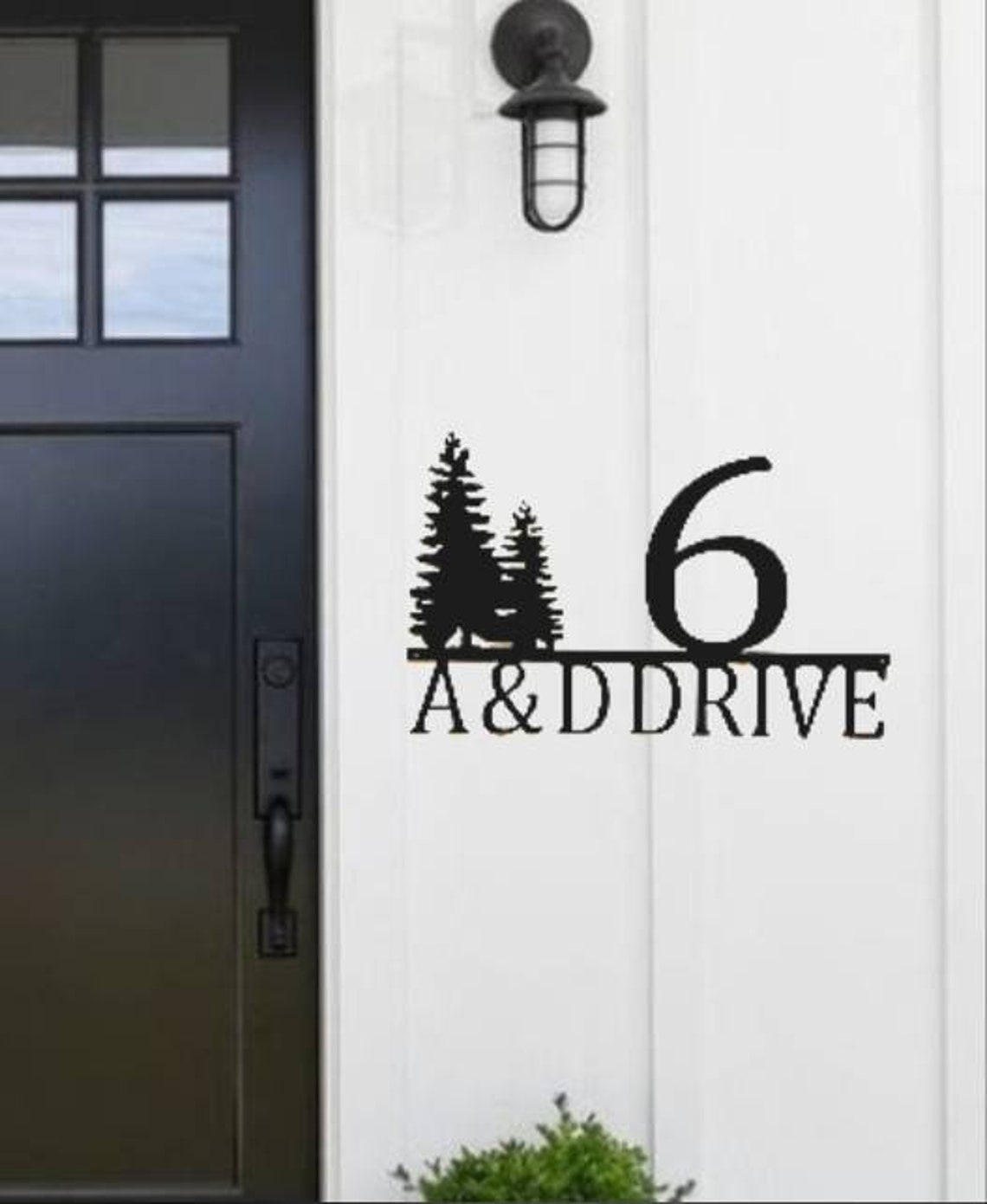 Rustic Address Sign Pine Tree Sign House Numbers Metal - Etsy