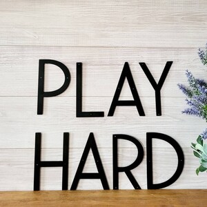 Play Hard & Be Kind Sign | Play Hard Metal Sign | Kids Playroom Decor ...