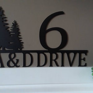 Rustic Address Sign | Pine Tree Sign | House Numbers | Metal Address ...
