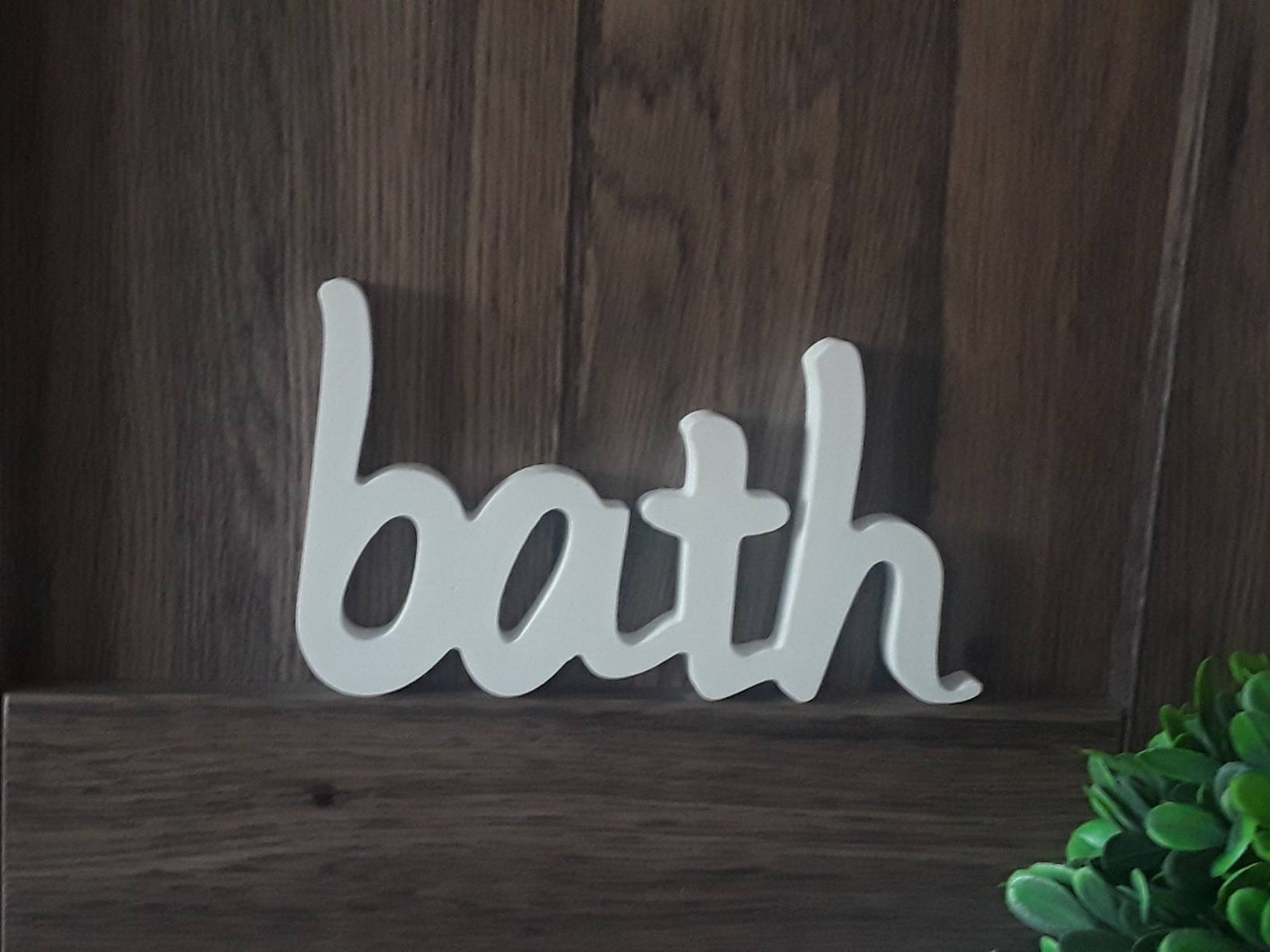 Bath Sign Cursive Bathroom Sign Wood Bath Sign Cursive - Etsy