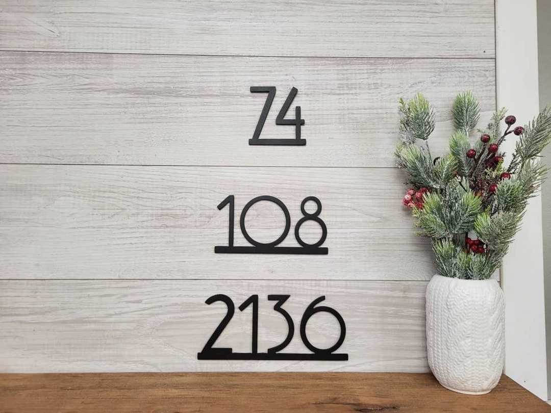 Mid Century Modern Number Address Sign Modern Home Address Sign ...