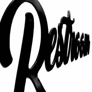 Restroom Sign | Metal Restroom Sign | Cursive Restroom Sign | Script ...