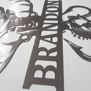 Personalized Deer Sign Fish Sign Last Name Sign Metal - Etsy