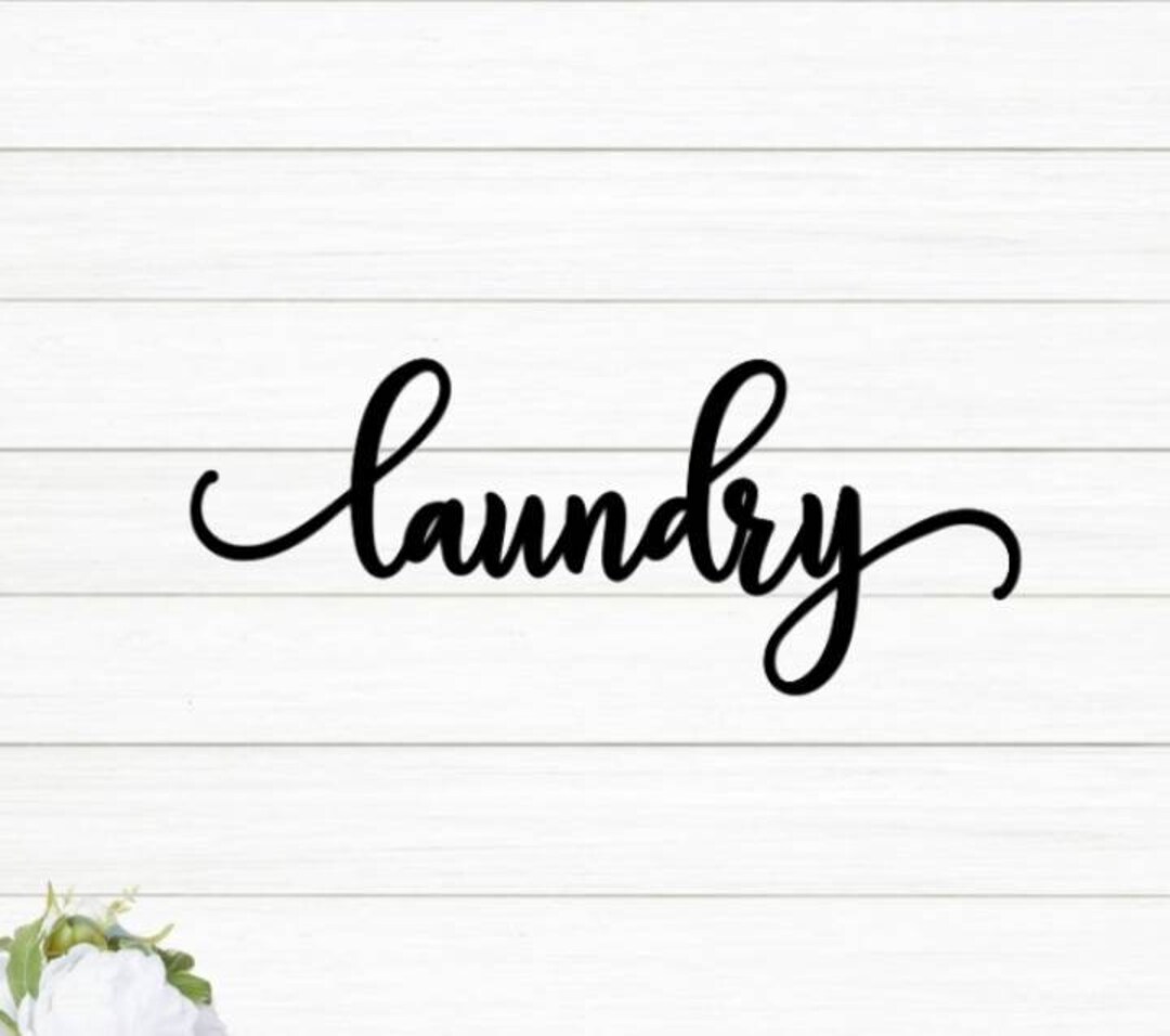 Laundry Cursive Word Sign Farmhouse Style Laundry Home Decor Metal Wall ...