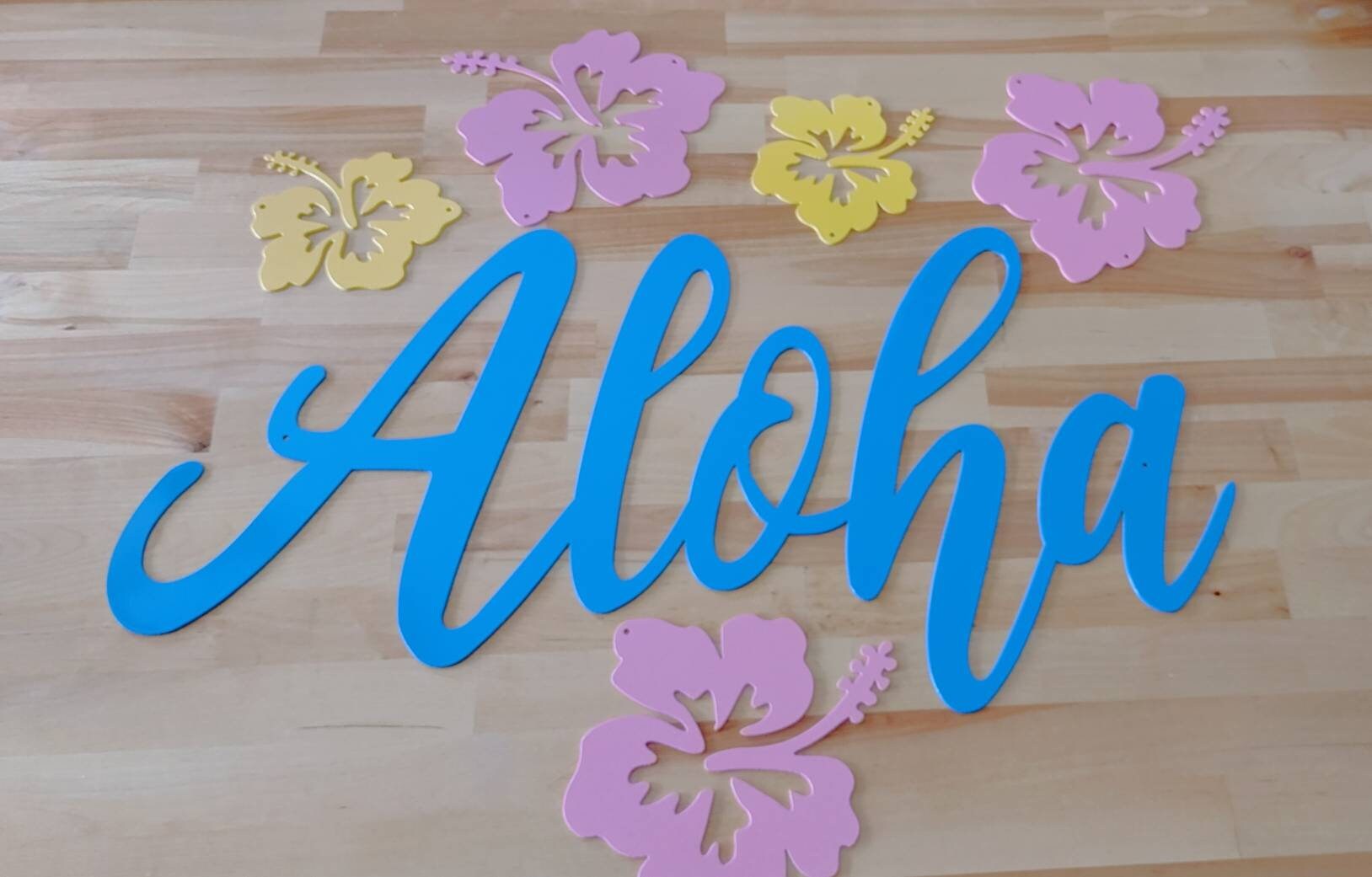 Aloha Metal Sign Cursive Aloha Sign Script Aloha Sign | Etsy