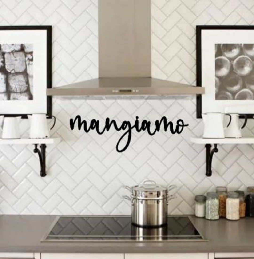 Mangiamo Sign Mangia Metal Sign Lets Eat Sign Mangia Tutti Kitchen Sign ...