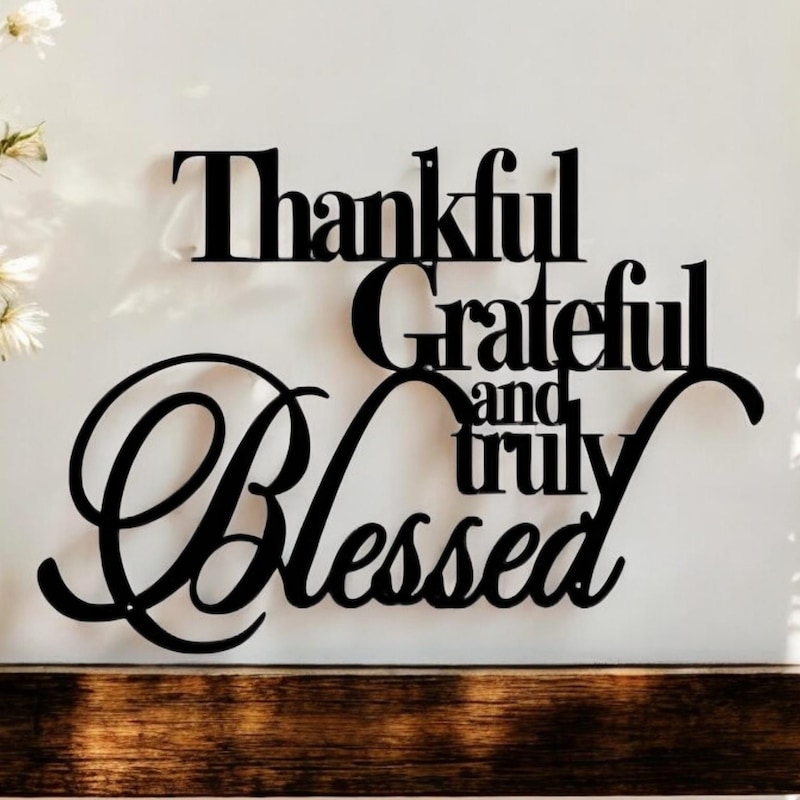 Metal Thankful Sign - Etsy