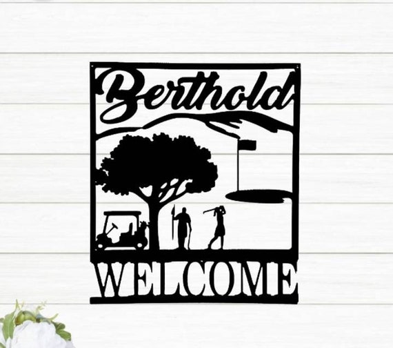 Golfing Welcome Sign Golfer Family Last Name Sign Golf | Etsy