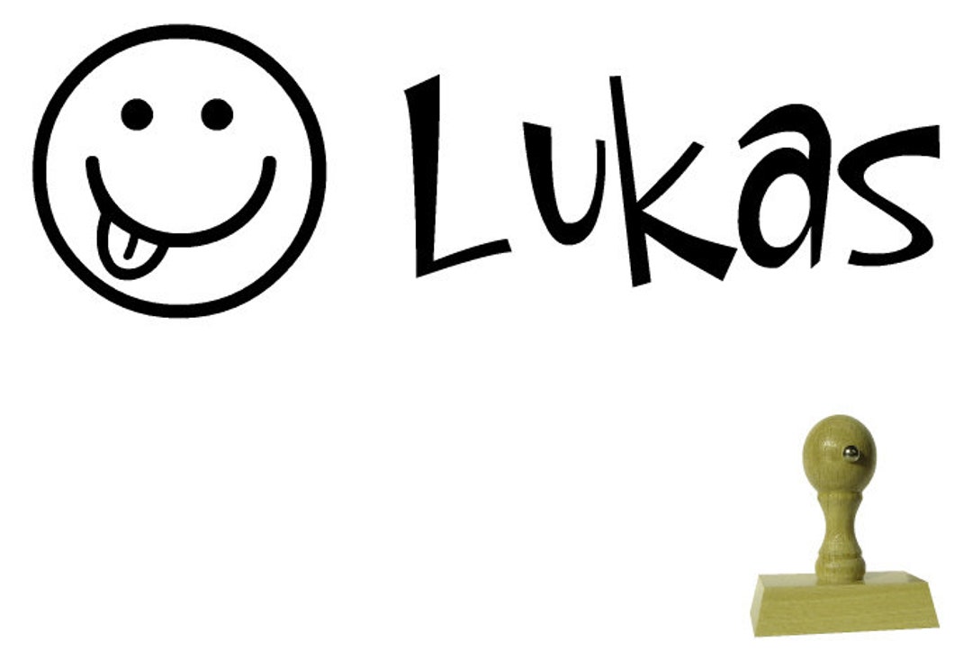 Name Stamp Smiley Name Stamp 45 X 15 Mm - Etsy