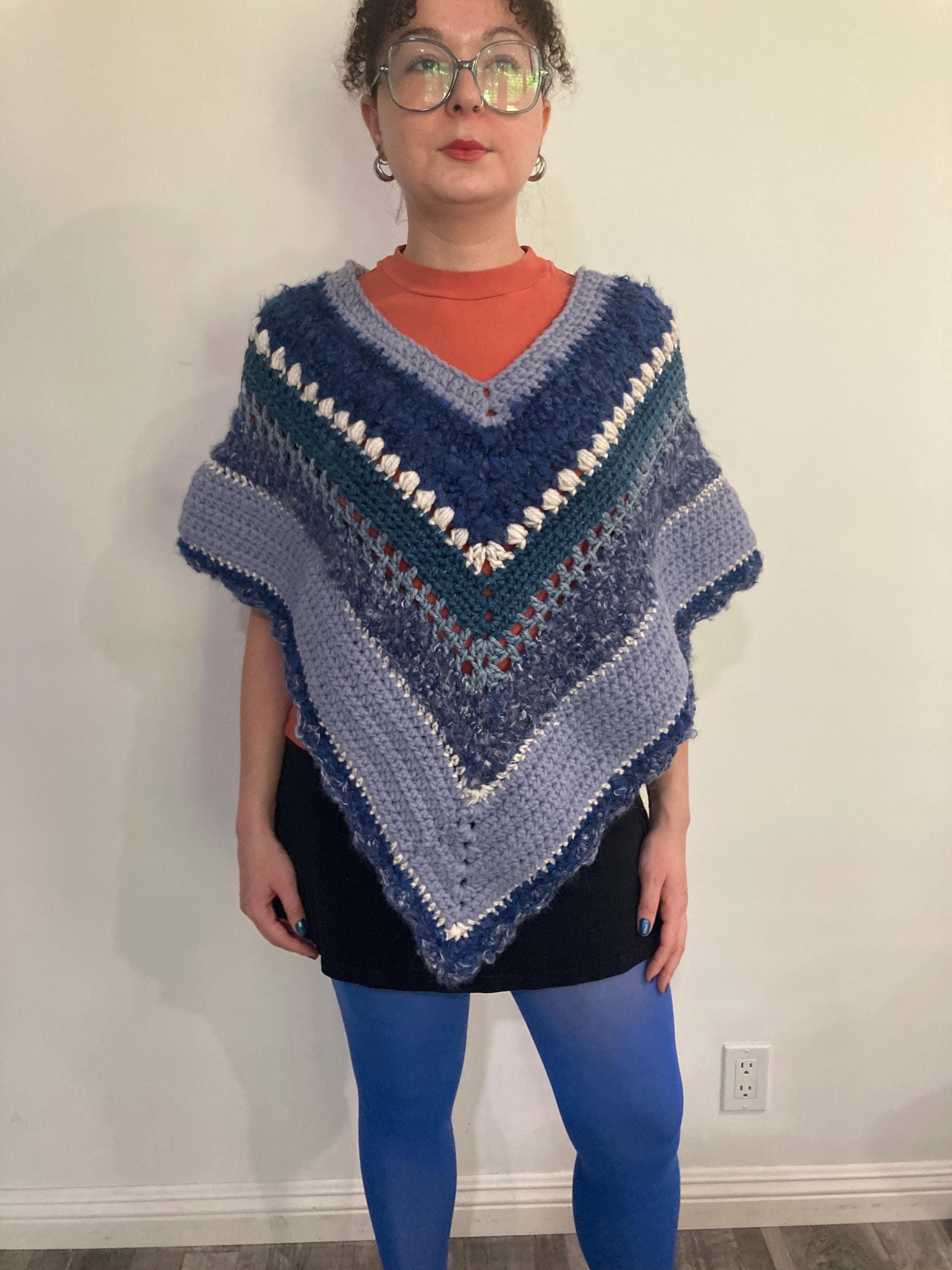 Textured Crochet Poncho - Etsy