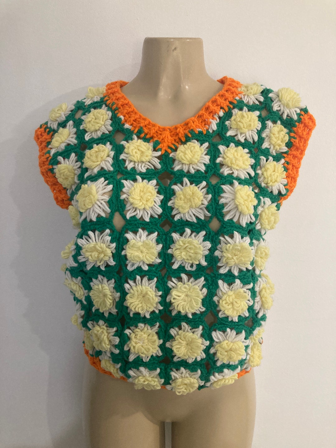 Crochet Flower Vest - Etsy