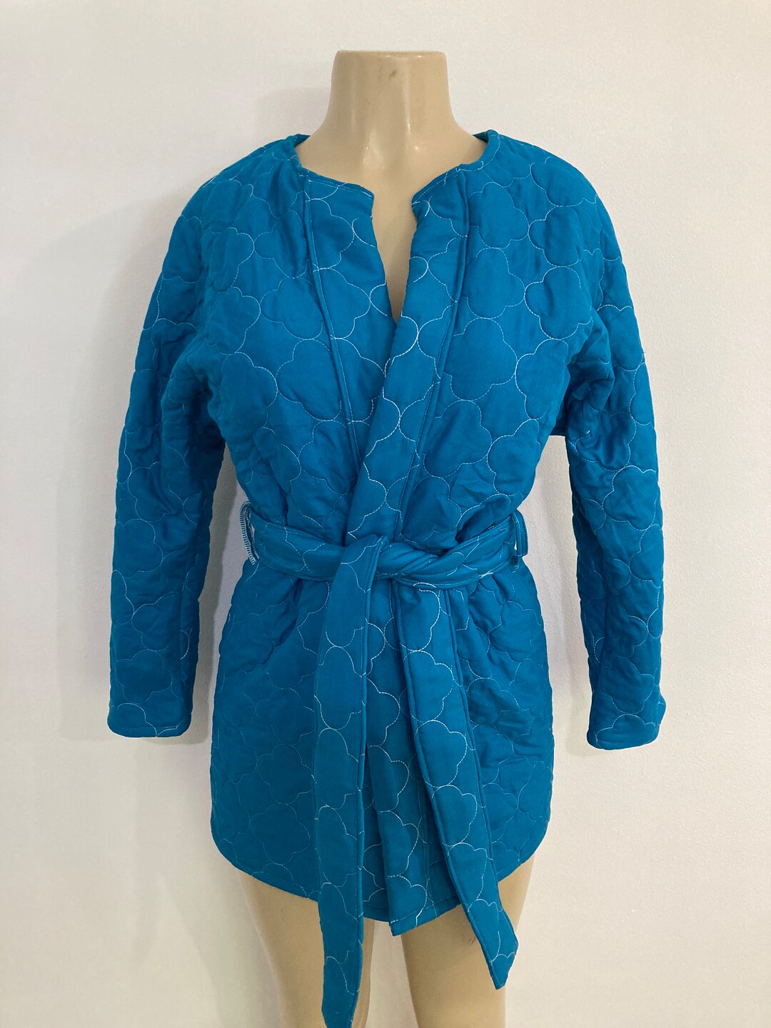 Quilted Moroccan Motif Wrap Jacket - Etsy