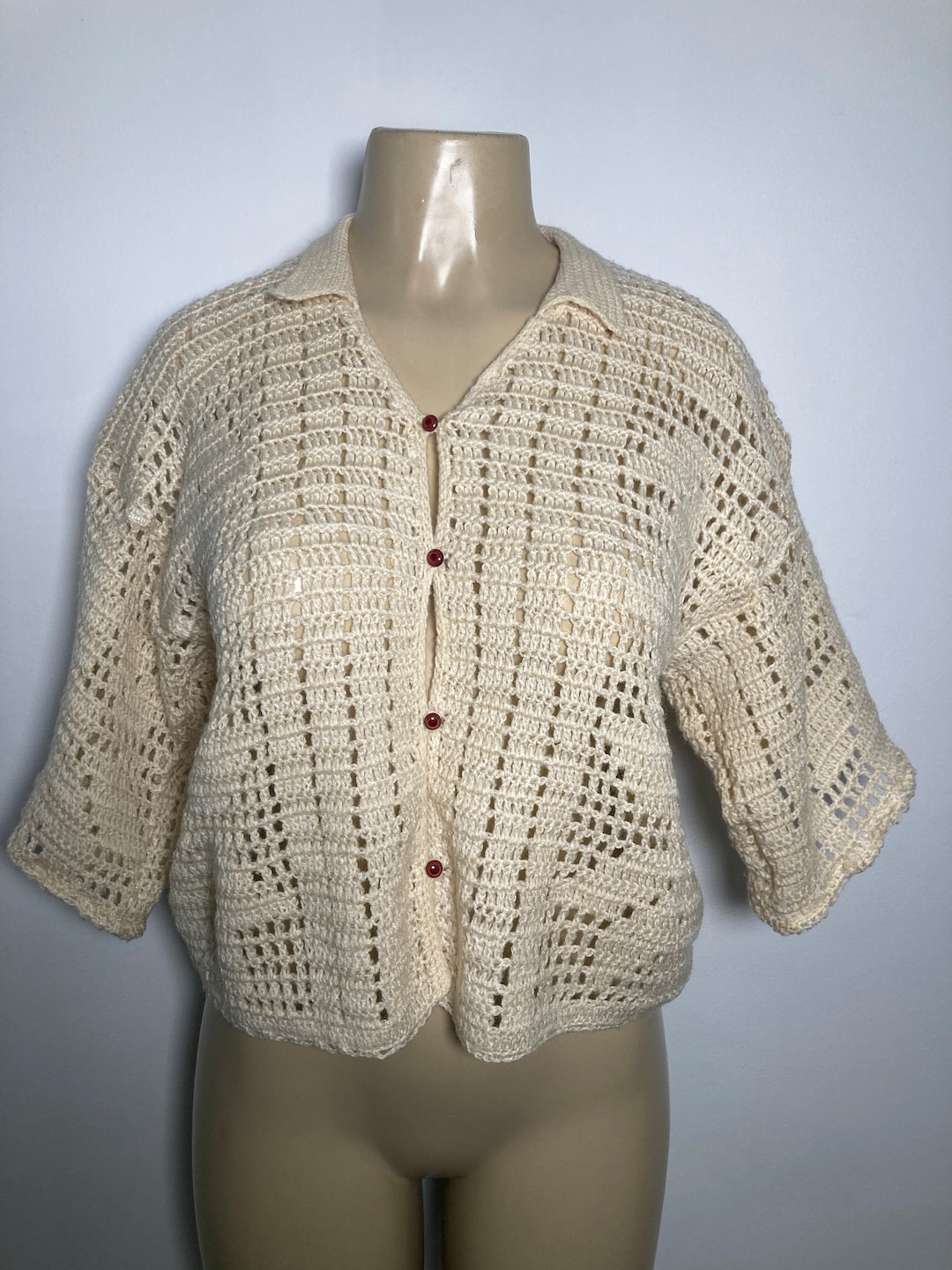 Filet Crochet Blouse - Etsy