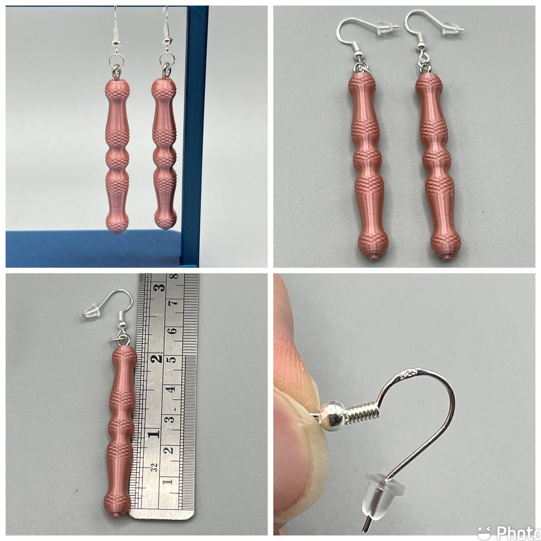 Sterling 3d Printed Diamond Painting Pen Earrings - Etsy